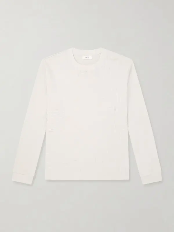 Nn07 Jett 30035 Waffle-knit Organic Cotton Sweater - Neutrals