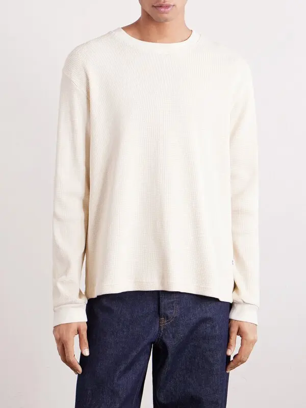 Nn07 Jett 30035 Waffle-knit Organic Cotton Sweater - Neutrals