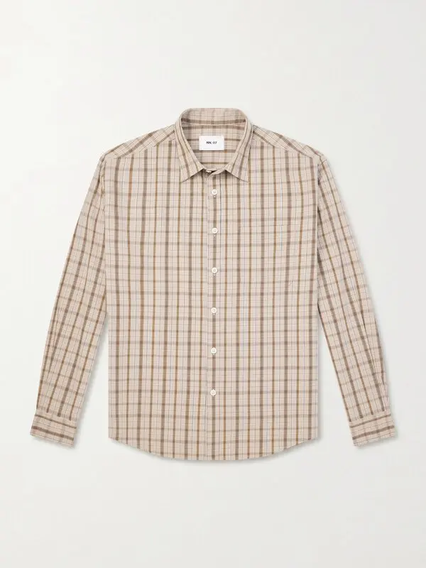 Nn07 Deon 50035 Checked Organic Cotton-poplin Shirt