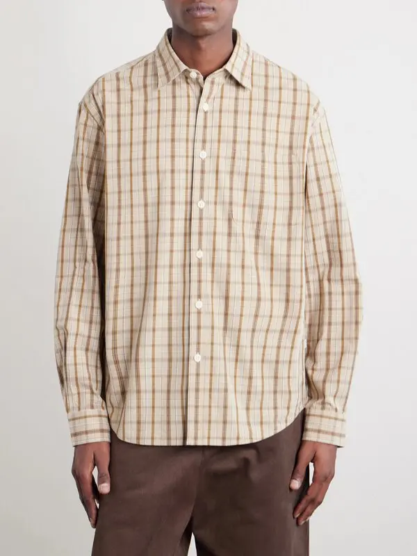 Nn07 Deon 50035 Checked Organic Cotton-poplin Shirt
