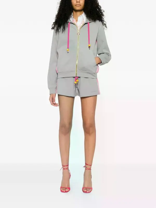 Casablanca Striped Drawstring Shorts - Grey