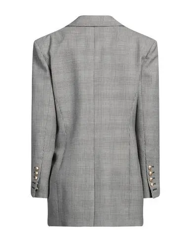 Balmain Virgin Wool Glen Plaid Blazer - Grey