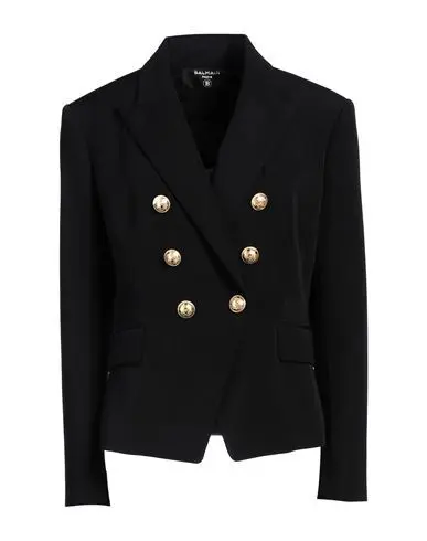 Balmain Double-breasted Virgin Wool Blazer - Black