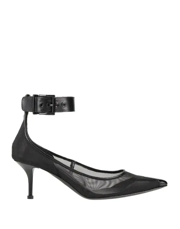 Alexander McQueen Pumps In Leather And Textile Fibers