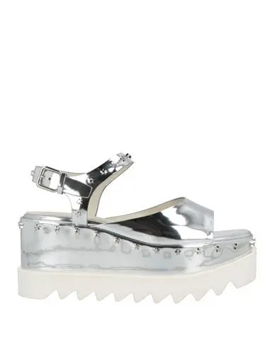 Stella McCartney Slingback Wedge Sandals - Silver
