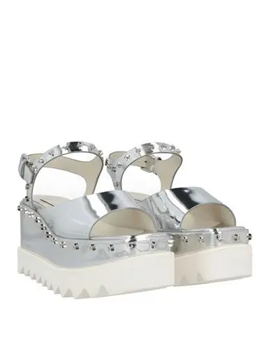Stella McCartney Slingback Wedge Sandals - Silver