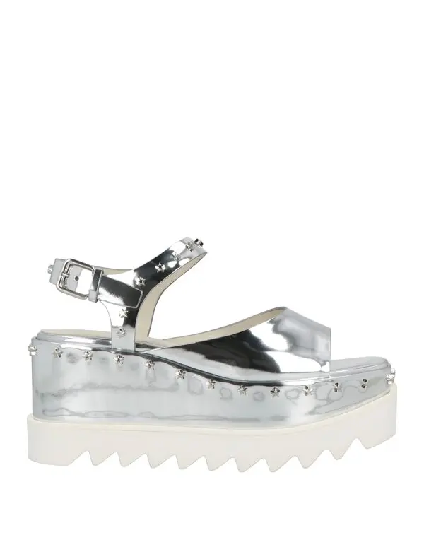 Stella McCartney Slingback Wedge Sandals - Silver