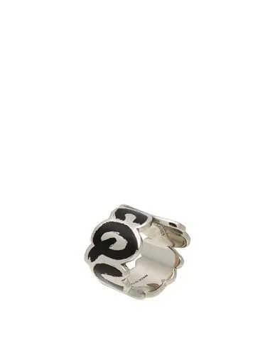 Alexander McQueen Ring With Brand Logo - Silver