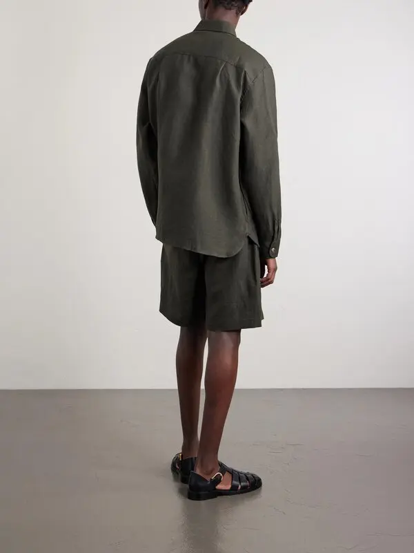 De Bonne Facture Straight-leg Linen Shorts