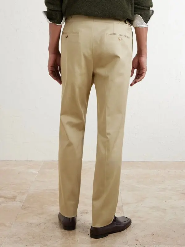DE PETRILLO Straight-leg Cotton-blend Twill Trousers
