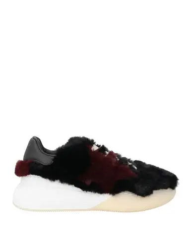 Stella McCartney Low-top Sneakers With Teddy Fleece And Two-tone Detailing - Black