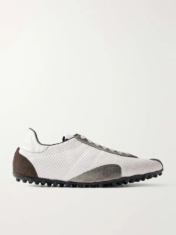 MAISON MARGIELA Sprinters Suede And Leather-trimmed Mesh Sneakers - White