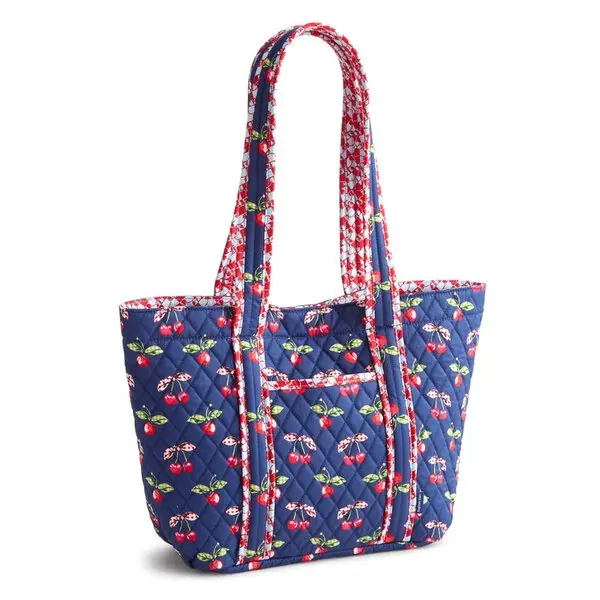 VERA BRADLEY Small Hathaway Tote Bag In Cherry Picking - Blue