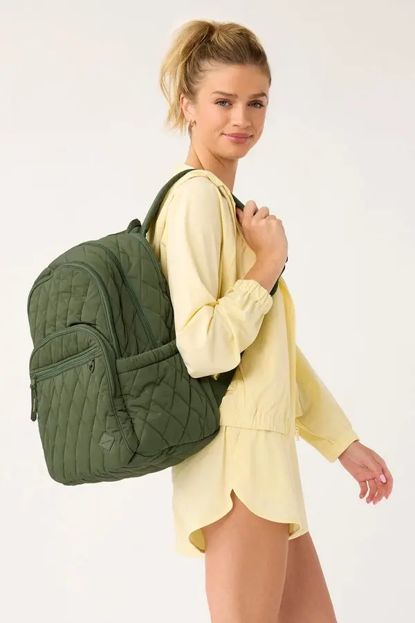 VERA BRADLEY Large Bancroft Quilted Backpack - Green