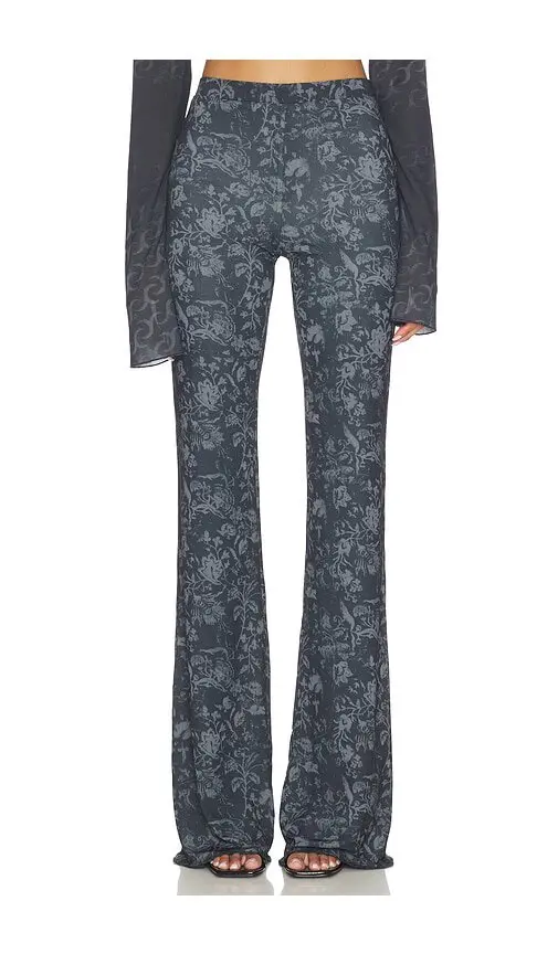 JADE CROPPER Flared Mesh Trousers