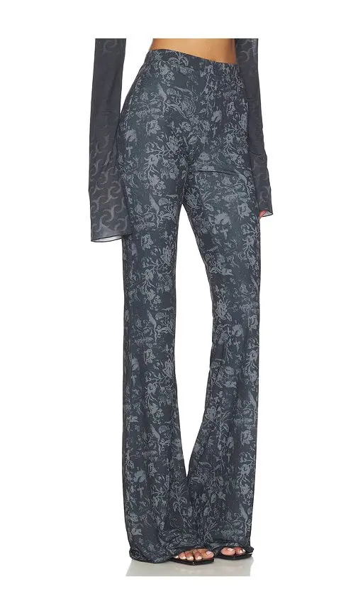 JADE CROPPER Flared Mesh Trousers