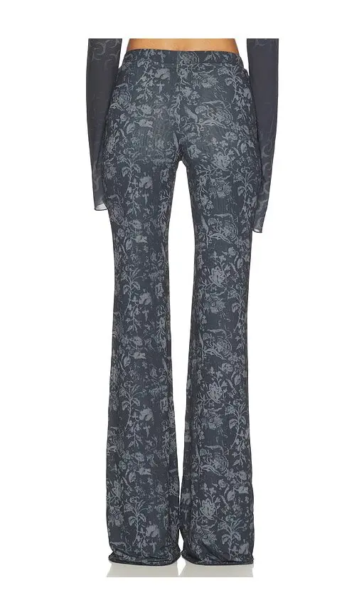 JADE CROPPER Flared Mesh Trousers