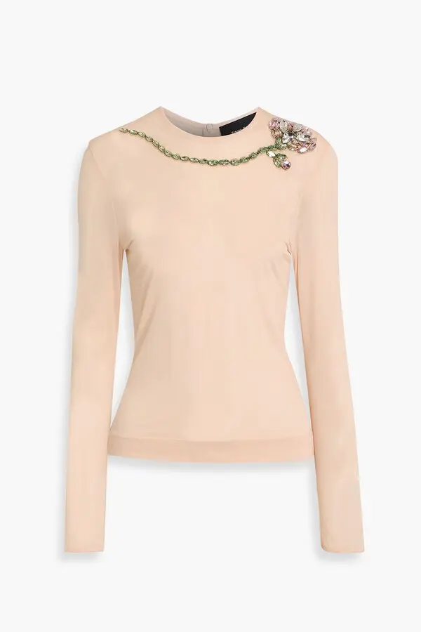 Simone Rocha Crystal-embellished Jersey Top