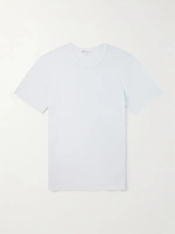 JAMES PERSE Combed Cotton-jersey T-shirt - Blue
