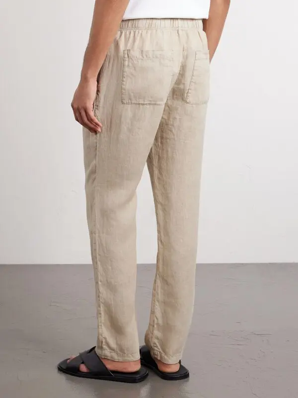JAMES PERSE Straight-leg Garment-dyed Linen Trousers