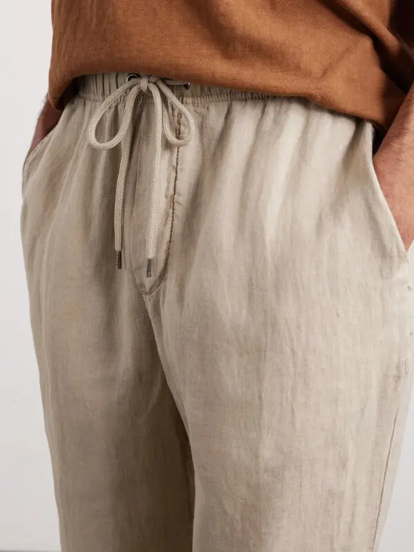 JAMES PERSE Straight-leg Garment-dyed Linen Trousers