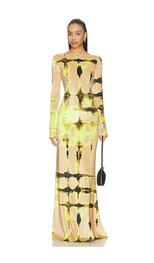 Lapointe Boatneck Gown - Tie Dye