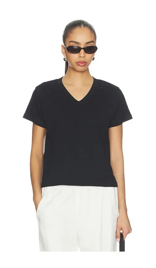 LESET Margo V Neck Tee - Black