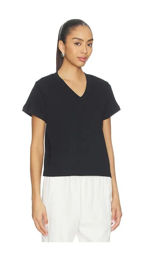 LESET Margo V Neck Tee - Black