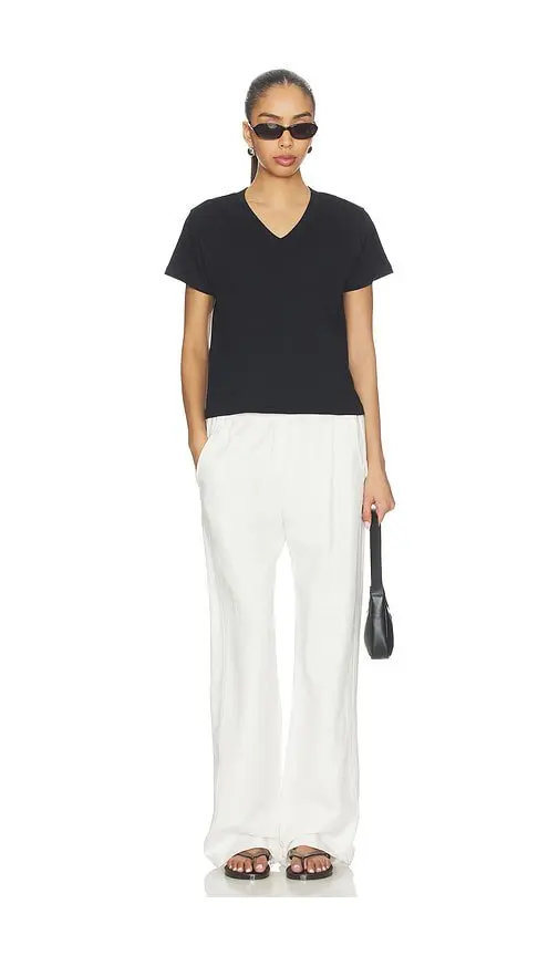 LESET Margo V Neck Tee - Black