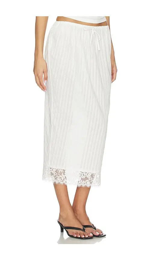 YUHAN WANG Lace Hem Drawstring Skirt