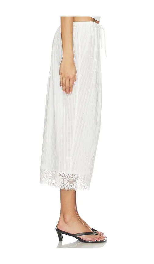YUHAN WANG Lace Hem Drawstring Skirt