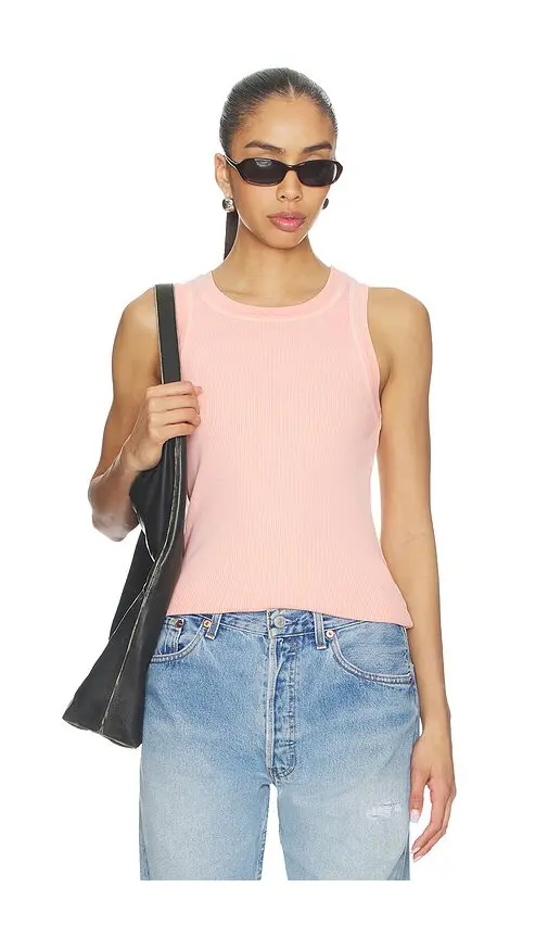Citizens Of Humanity Isabel Rib Tank Top In Pink - Melon Creme