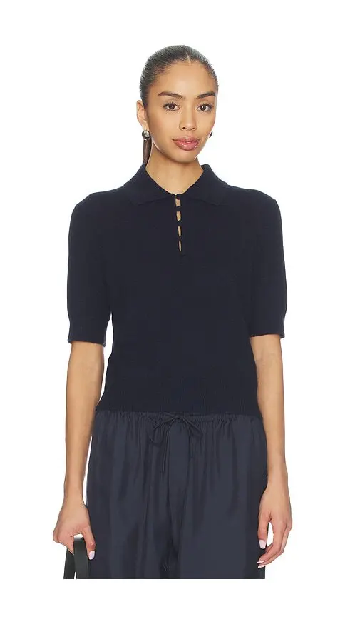 WHITE & WARREN Cashmere Button Polo