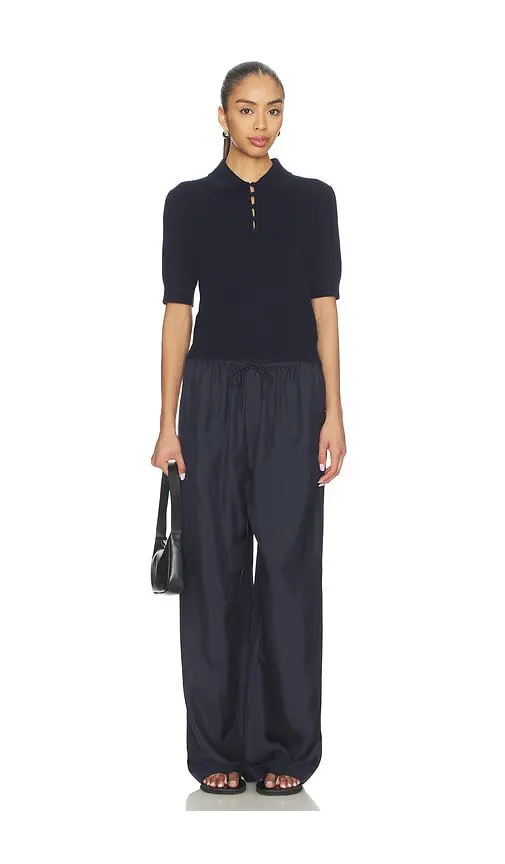 WHITE & WARREN Cashmere Button Polo
