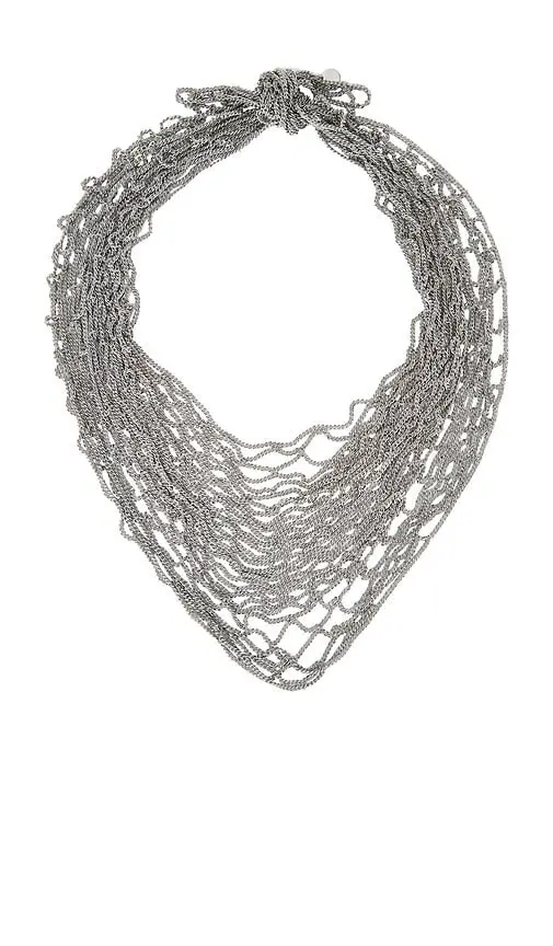 LELET NY Chain Bandana In Metallic Silver - Crystal
