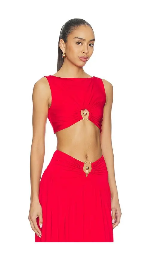 LOVERS AND FRIENDS Lotte Cropped Top With Gold Hardware