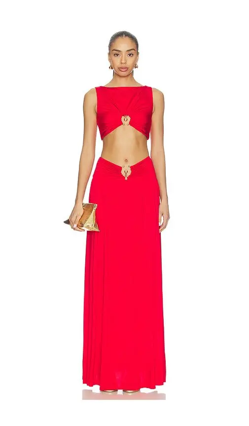 LOVERS AND FRIENDS Lotte Cropped Top With Gold Hardware
