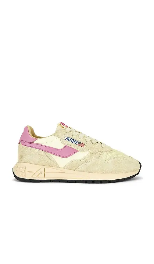 AUTRY Reelwind Low Sneaker - Straw & Chateu Rose
