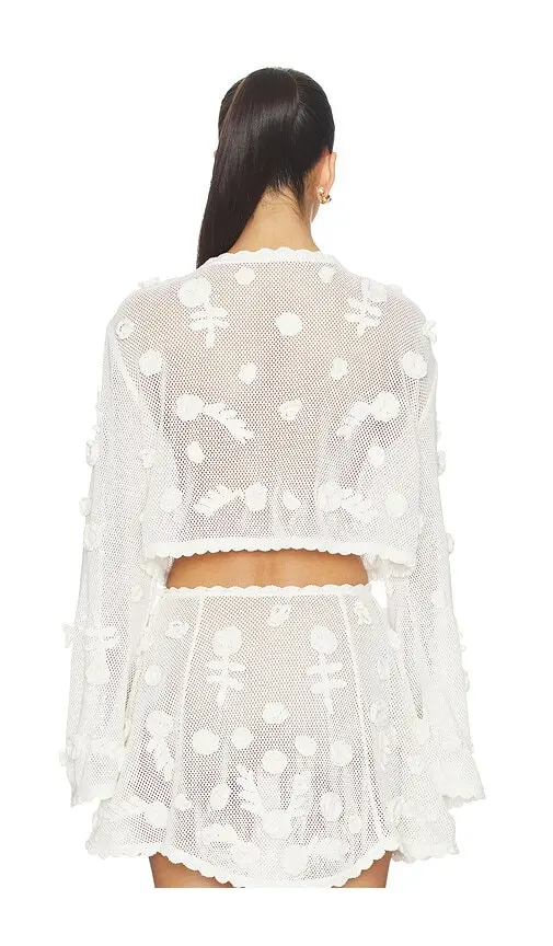 For Love & Lemons Sara Crochet Knit Top