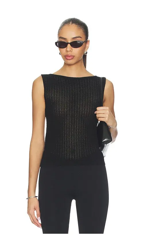 Joe's Jeans The Crochet Boatneck Tank Top - Black