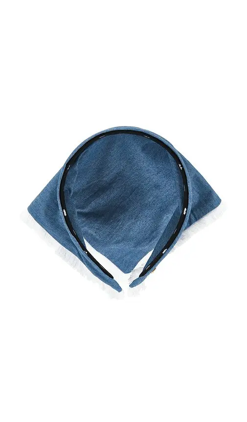 Lele Sadoughi Jackie Chambray Handkerchief Headband - Light Denim