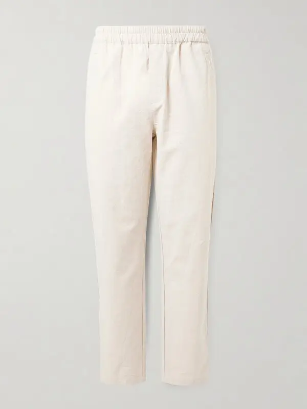 Folk Cotton And Linen-blend Suit Trousers