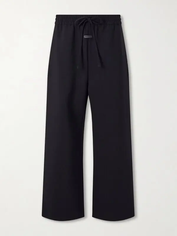 Fear Of God Drawstring Wide-leg Wool-blend Trousers - Black