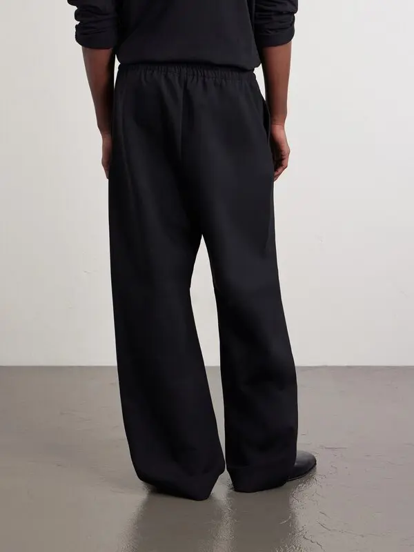 Fear Of God Drawstring Wide-leg Wool-blend Trousers - Black