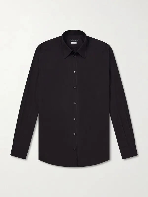 Dolce & Gabbana Cotton Oxford Shirt - Black