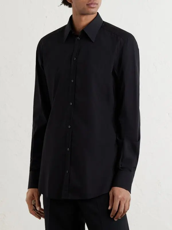 Dolce & Gabbana Cotton Oxford Shirt - Black