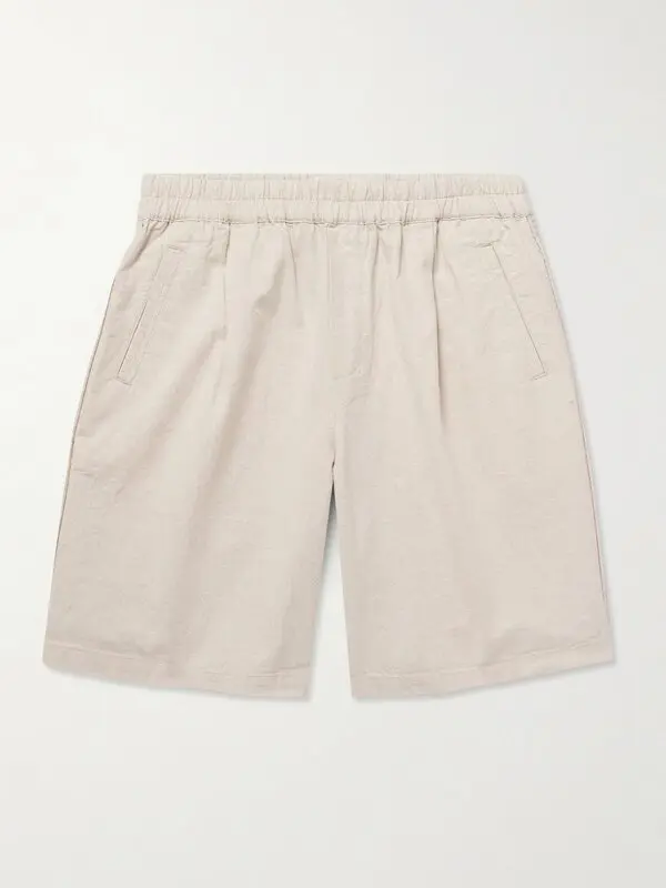 Folk Assembly Linen And Cotton-blend Shorts - Neutrals