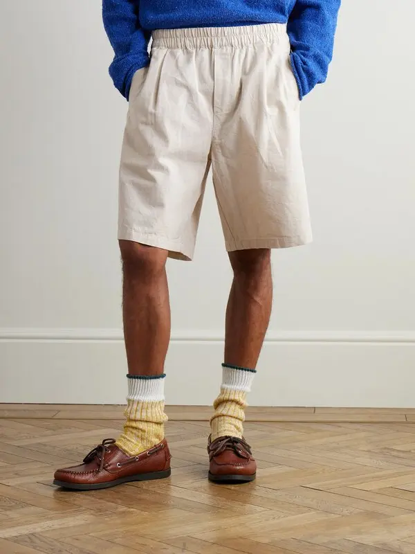 Folk Assembly Linen And Cotton-blend Shorts - Neutrals