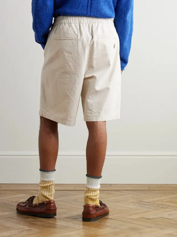 Folk Assembly Linen And Cotton-blend Shorts - Neutrals