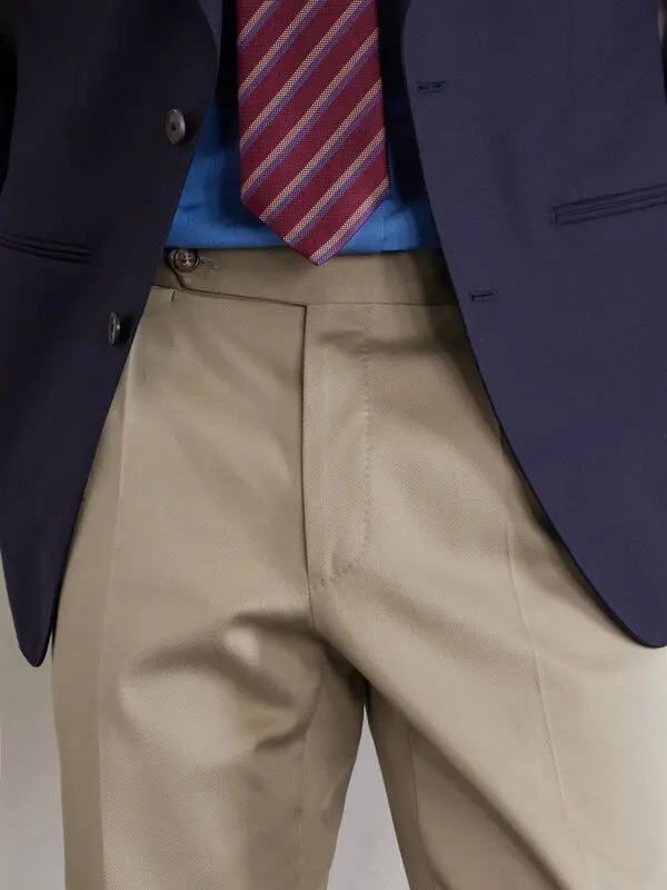 DE PETRILLO Cotton-blend Twill Straight-leg Trousers